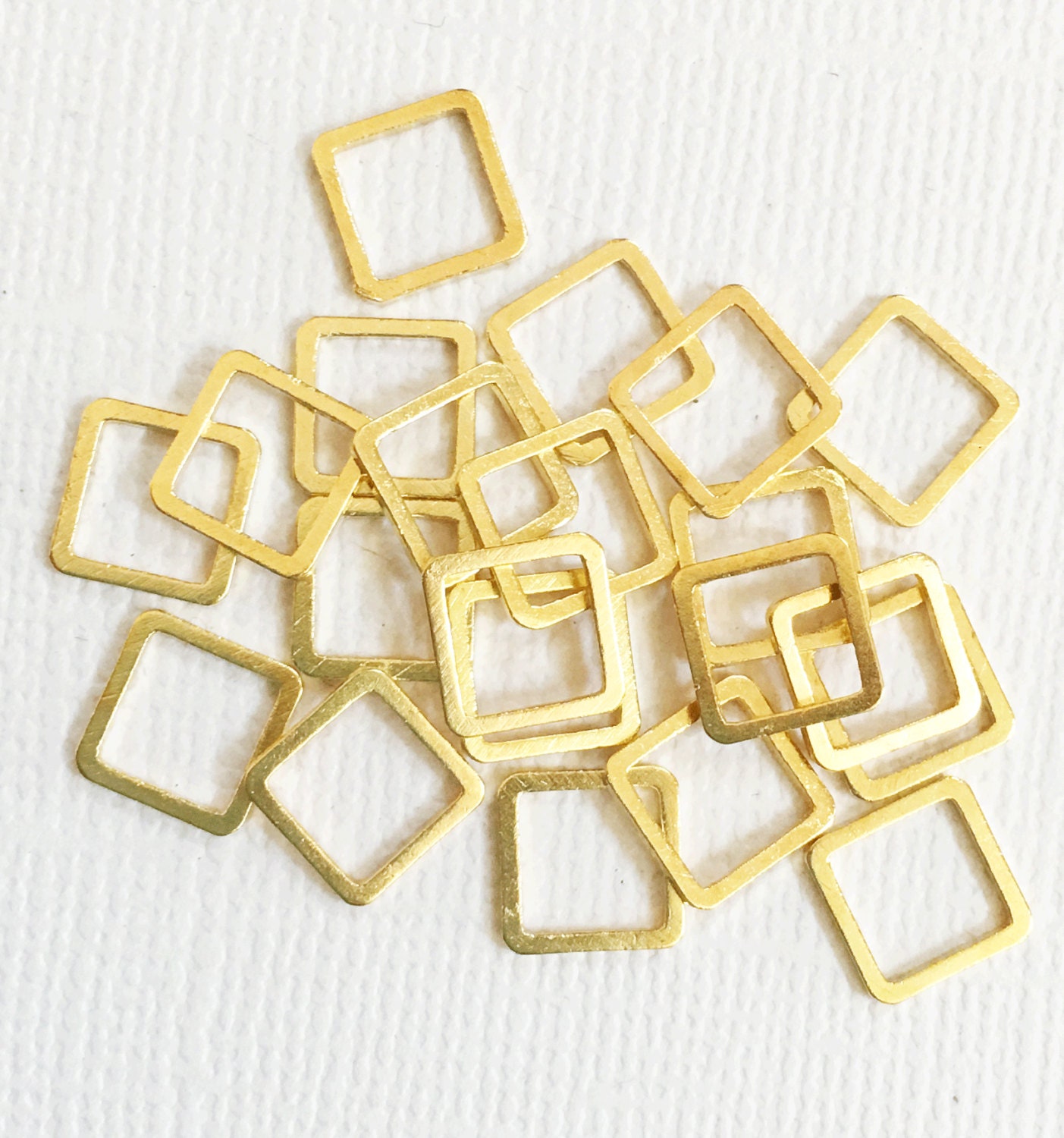 100pcs Gold Plated Brass Square Links 8mm Gold Connector - Etsy