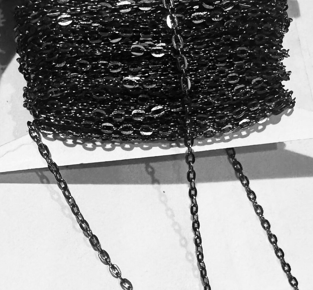 45ft Gunmetal Plated Steel Flat Cable Chain 2x3mm - Open Link - Etsy