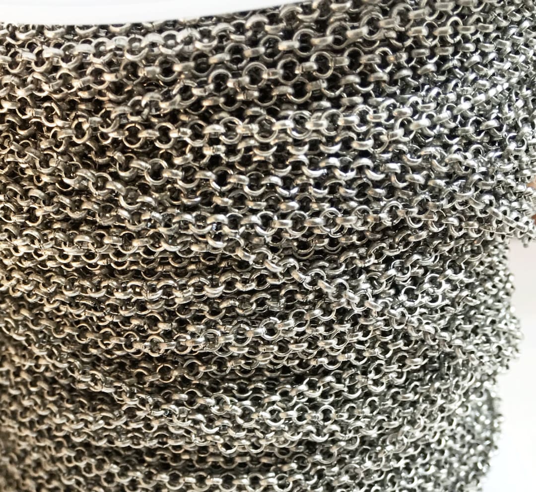 10 Ft Antique Silver Rollo Chain: 2mm Bulk Chain - Etsy