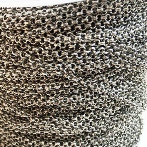 10 Ft Antique Silver Rollo Chain 3.2x1 Mm Bulk Rolo Chain - Etsy