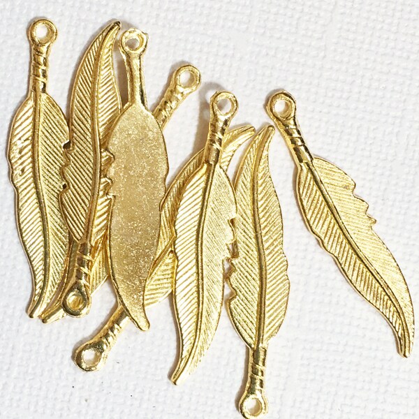 Feather Charm - Etsy