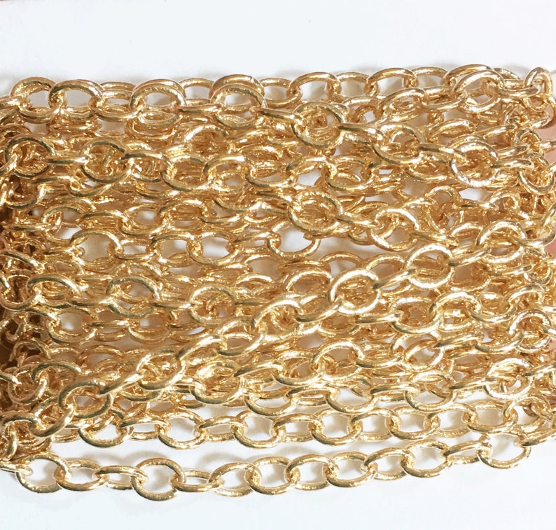 32ft Spool Light Gold Plated Round Cable Chain 4x5mm Gold - Etsy