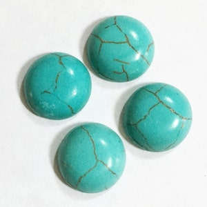 10 Synthetic Turquoise Cabochon, Flat Round Cabochon 10mm - Etsy