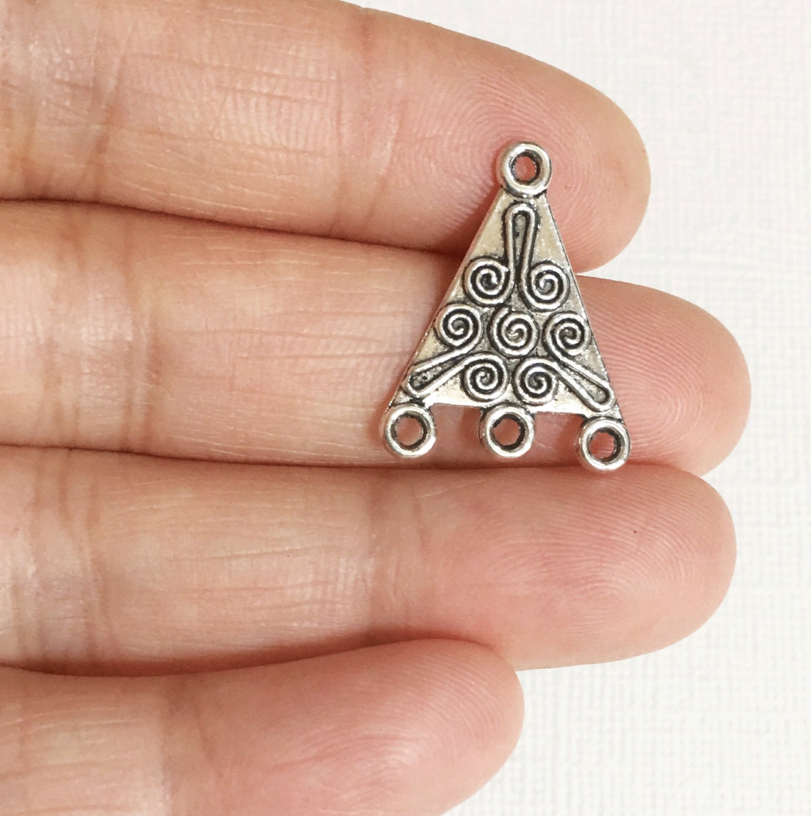 Bulk 100 triangle connector with 4 loops 17x22mm chandelier | Etsy