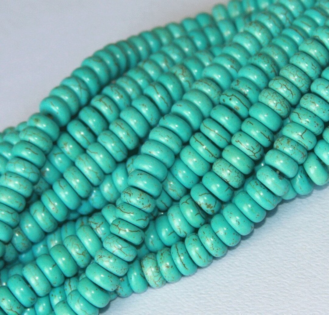 15 Inch Strand Light Green Howlite Turquoise Rondelle 4x8mm - Etsy