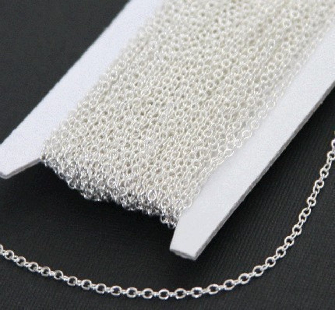 100 Ft Spool Silver Plated Brass Round Cable Chain 2x2.5mm - Etsy
