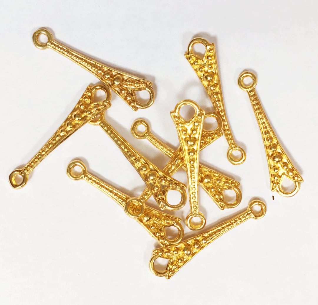 Bulk100 Gold Tone Double Sided Alloy Connector Charm 26x7mm, Earring ...