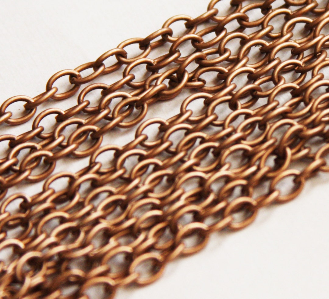 15ft Antique Copper Plated Large Cable Chain 6.5x4mm - Open Links - Etsy
