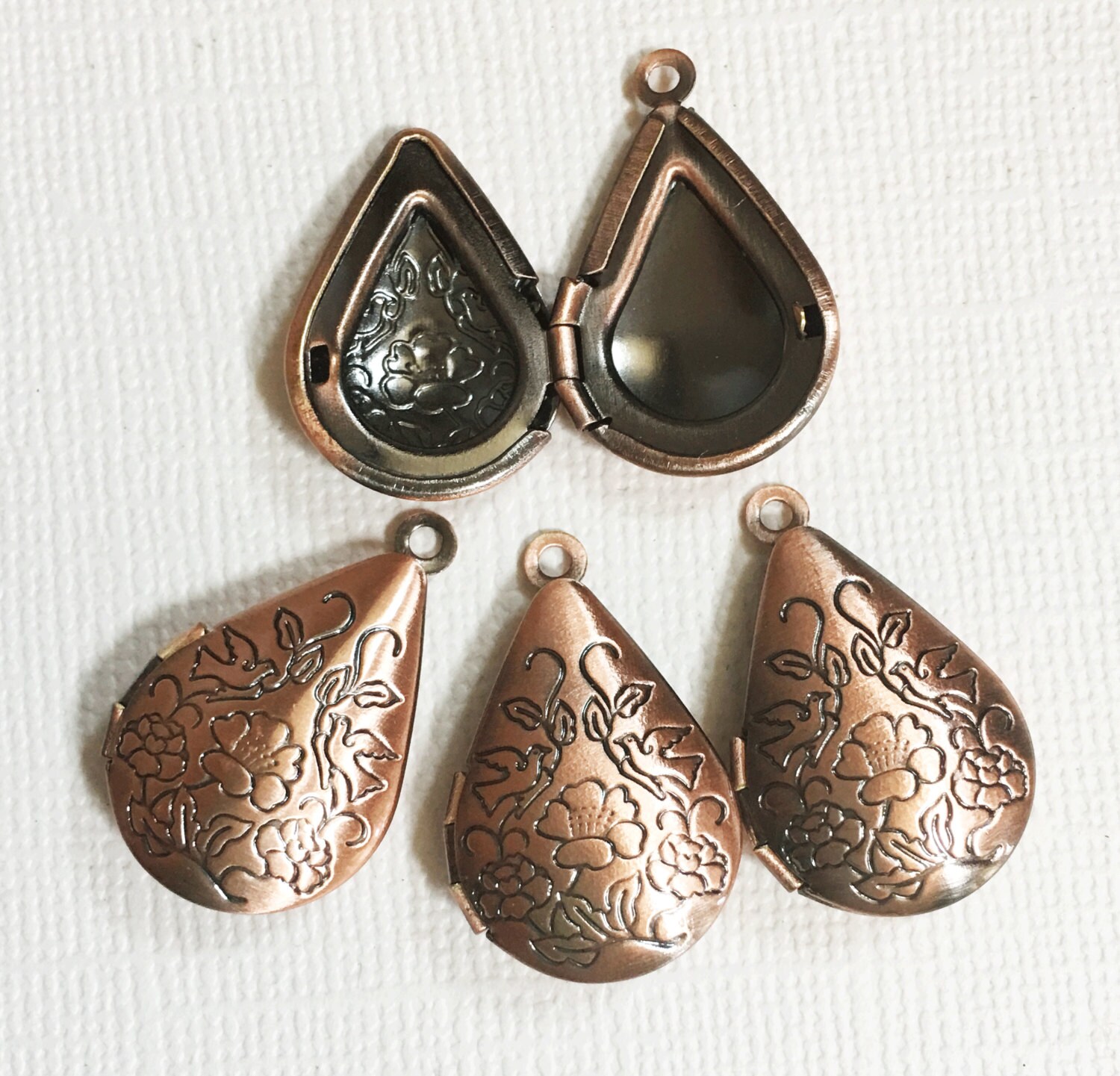 4 pcs of Antique copper teardrop Locket Pendant 15x24mm | Etsy