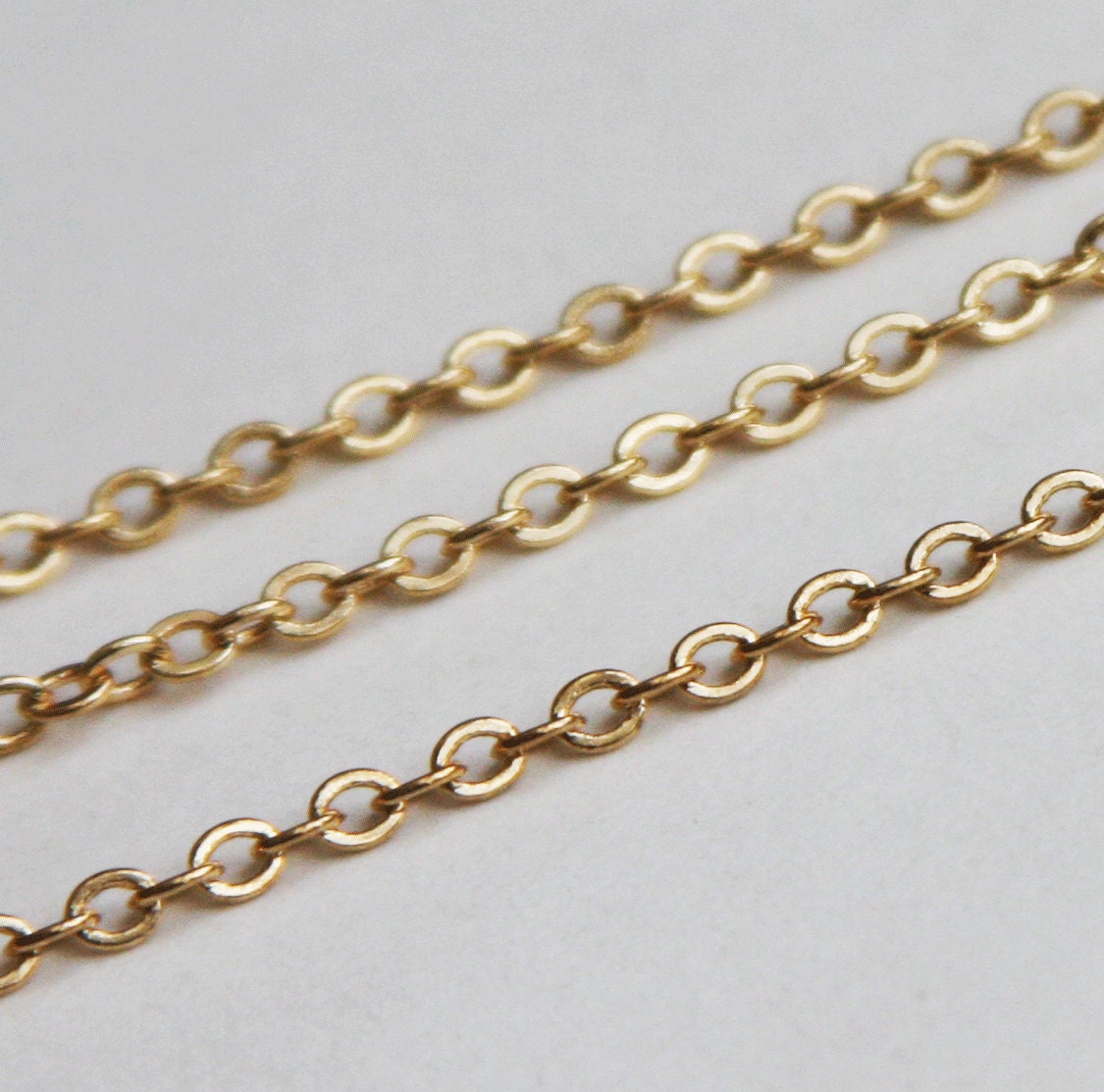 Gold Plated Flat Cable Chain 3x3mm 32ft - Etsy