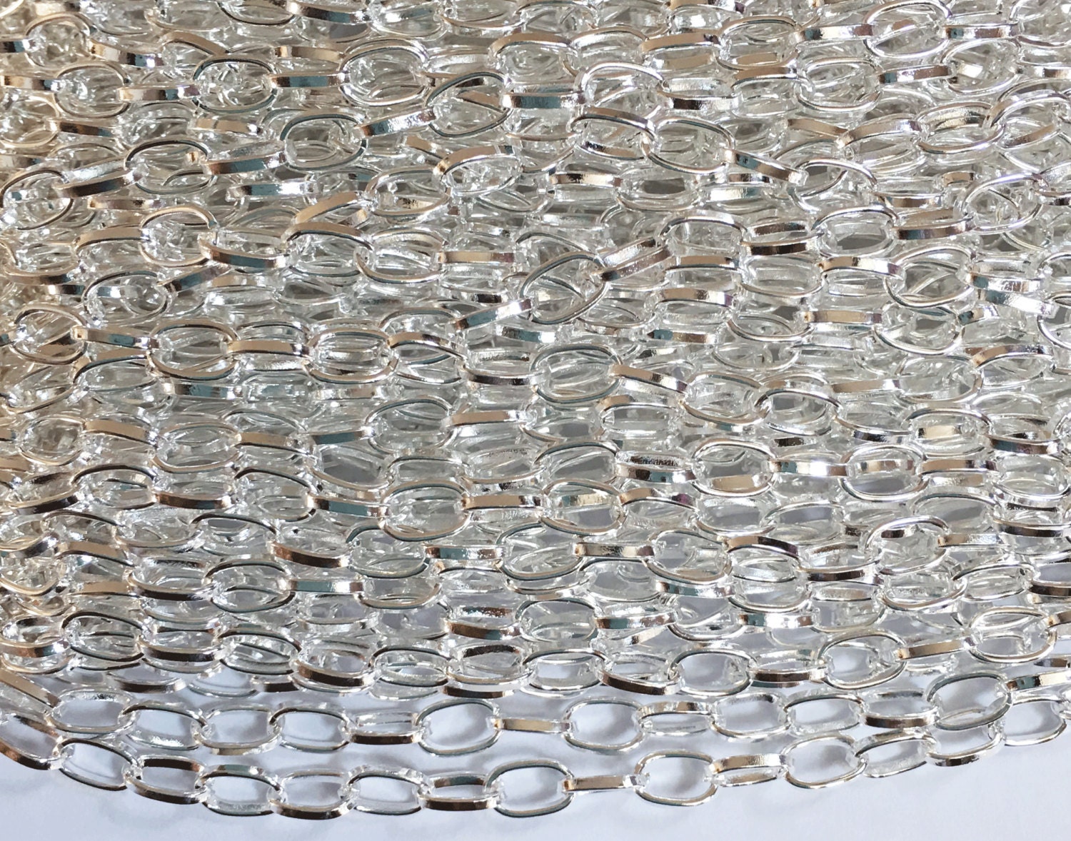 32ft Silver plated drawn cable chain 6x3.5mm Bulk Silver | Etsy