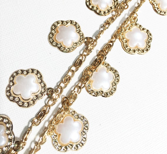 Gold Color Chain With Flower Drops Gold Flower Chain - Etsy