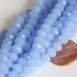 16 Inch Strand Blue Glass Faceted Rondelle Beads 4x6mm - Etsy
