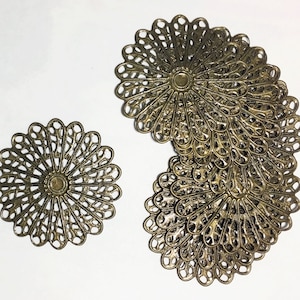 20 Pcs Antiqued Brass Filigree Sheets 44mm - Etsy