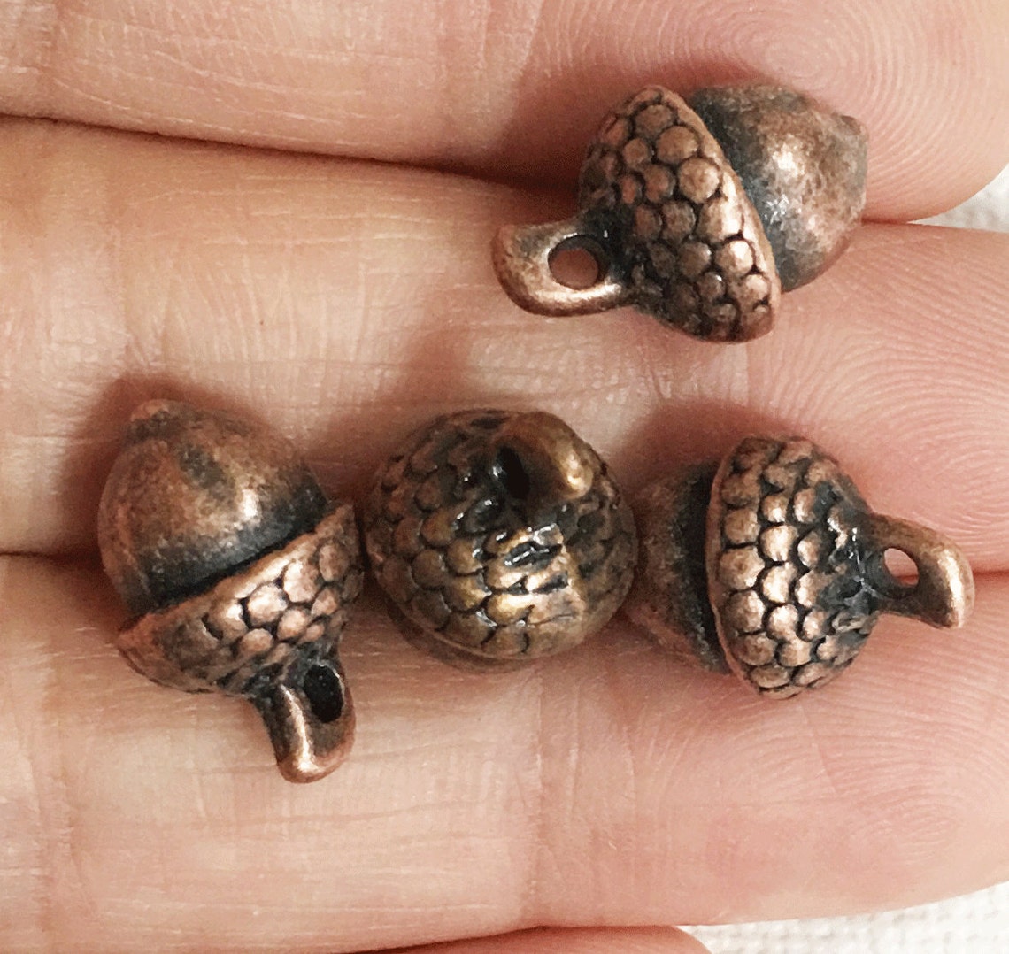 Bulk 40 Pcs Antique Copper Plated Acorn Charm 15x10mm Antique - Etsy