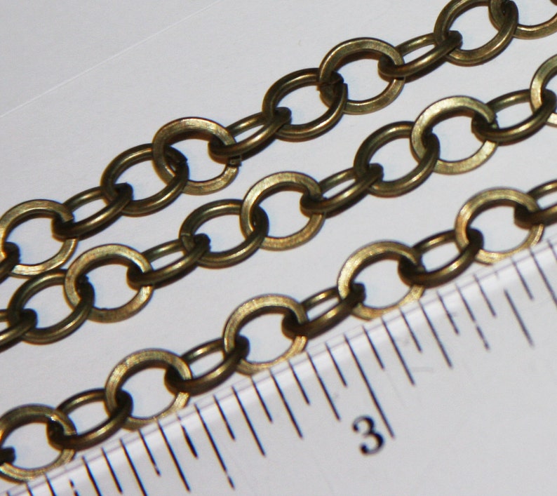 5ft Antique Brass Flat Round Cable Chain 6mm Chunky Silver - Etsy