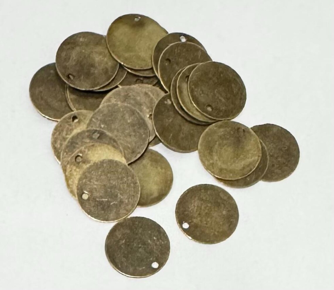 100 Pcs Antiqued Brass Coin Drop 12mm - Etsy