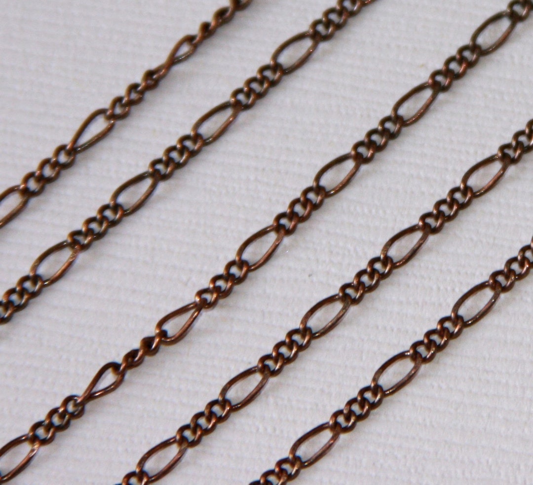 8ft Antiqued Copper Figaro Chain 2x4.5mm Soldered Links - Etsy