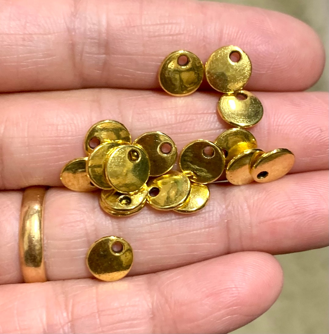 100 Pcs Antiqued Gold Coin Disc 8mm - Etsy