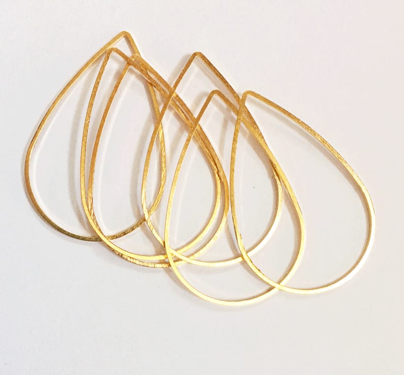 20 Pcs Gold Color Brass Double Sided Teardrop Connector - Etsy
