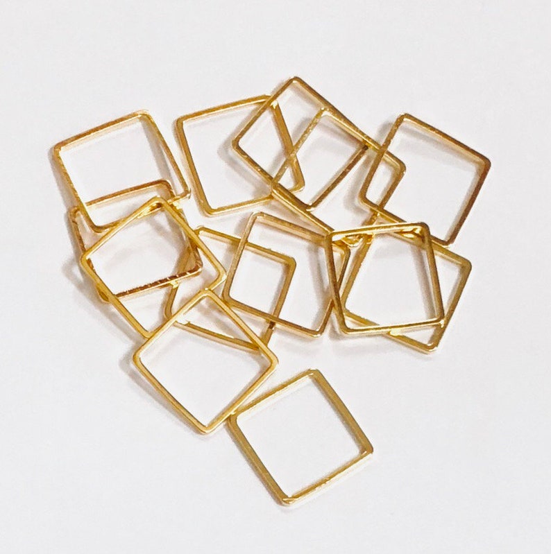 50 Pcs Gold Plated Brass Square Links 12mm - Etsy