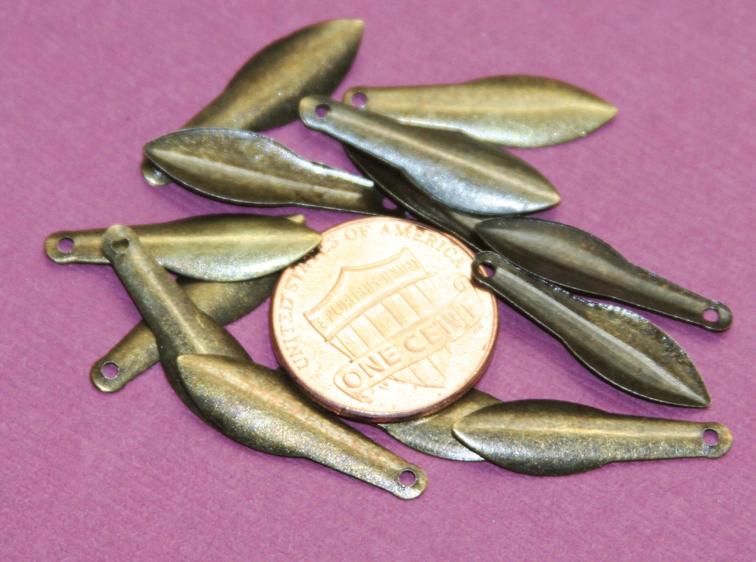 50 Antiqued Brass Paddle Drops: Jewelry Making Supplies (23x7mm) - Etsy