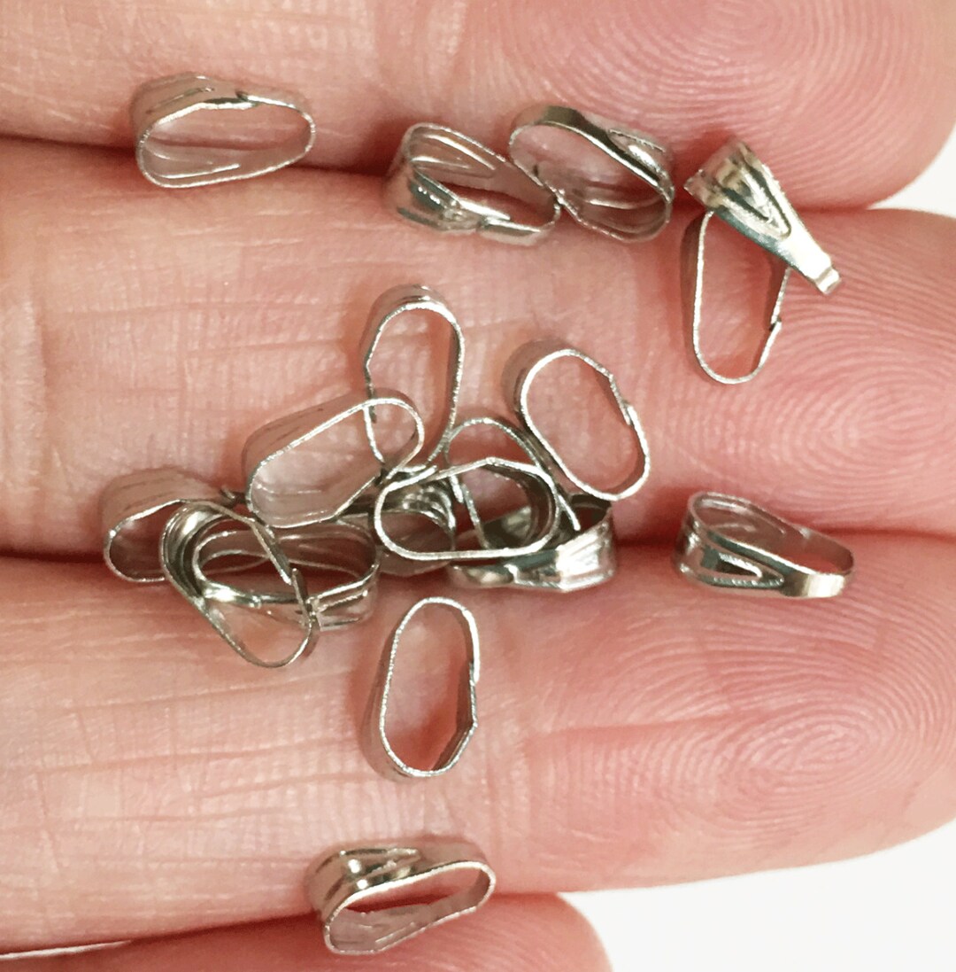 50 Pcs of Antique Silver Plated Snap Bail 6.5x2.5x3.5mm, Platinum Color ...