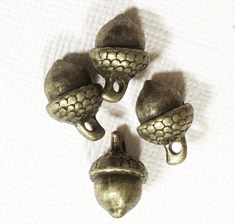 20 Pcs Antique Brass Finished Acorn Charm 15x10mm Antique - Etsy