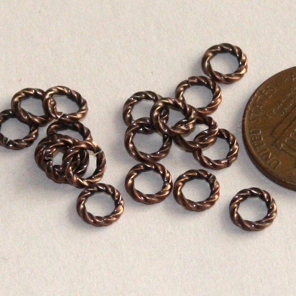 Twisted Copper Twisted 6mm Jump Rings - Etsy