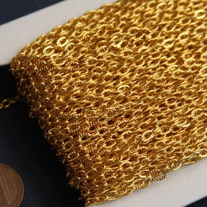 15 Ft Gold Plated Texture Cable Chain 3x5mm- Unsoldered - Etsy