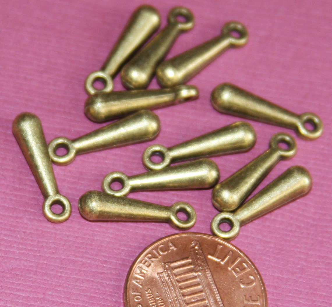 50 Pcs Antique Brass Teardrop 16x2mm - Etsy