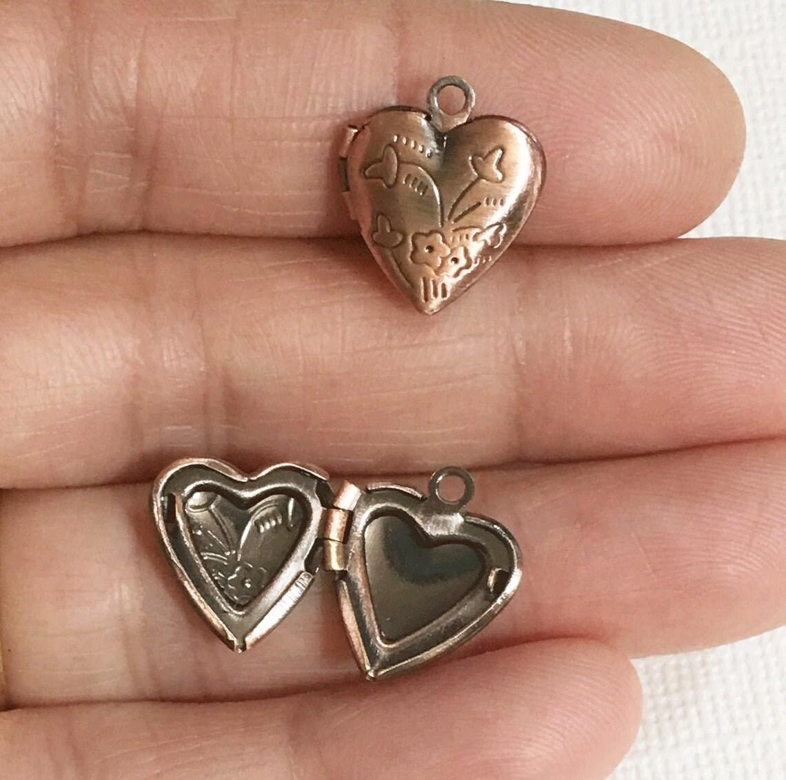 5 Solid Brass Heart Locket Pendant 13x15mm Puff Heart Locket | Etsy