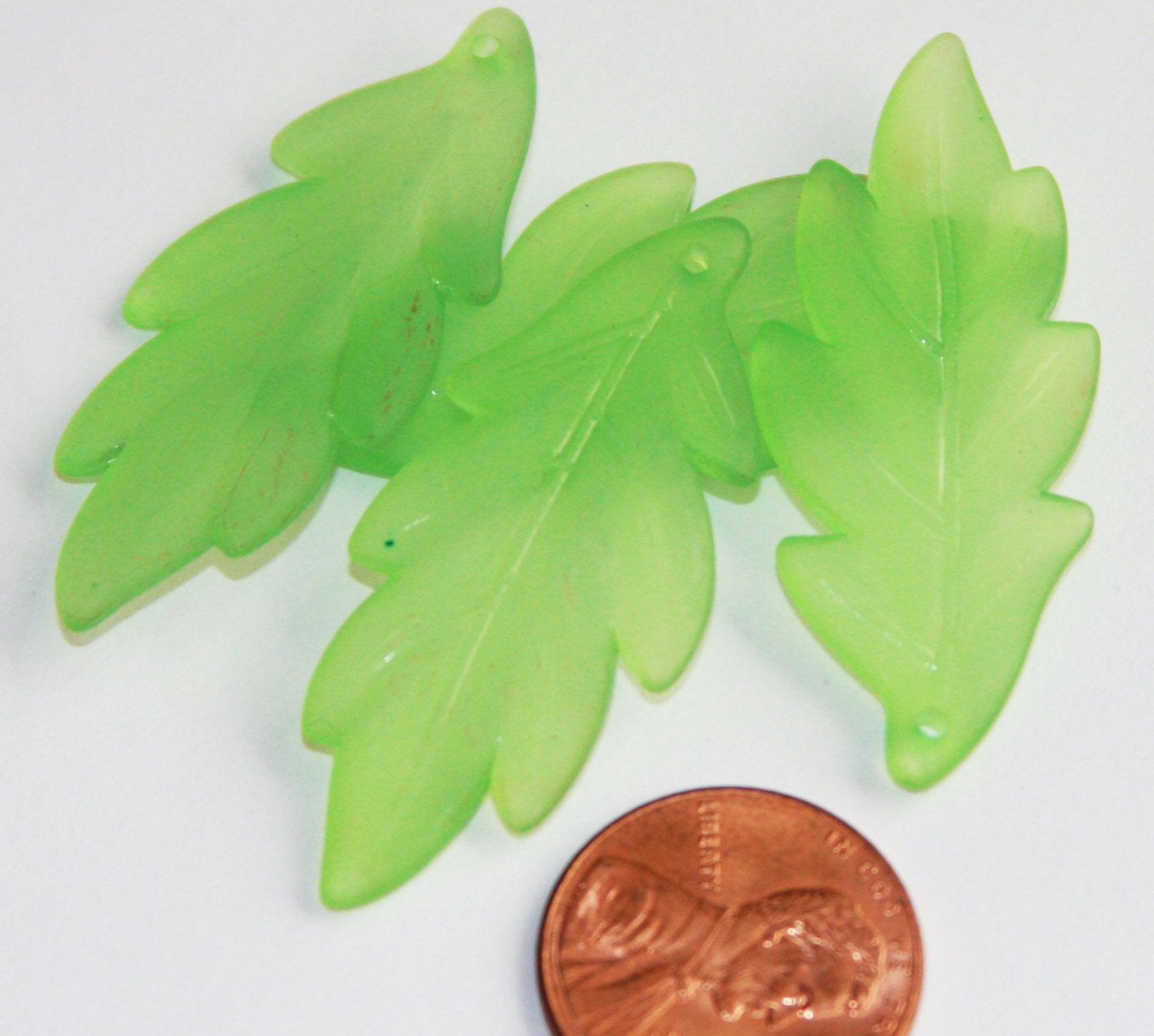 38 Pcs Frosted Acrylic Leaf Drops 43x17mm Green - Etsy