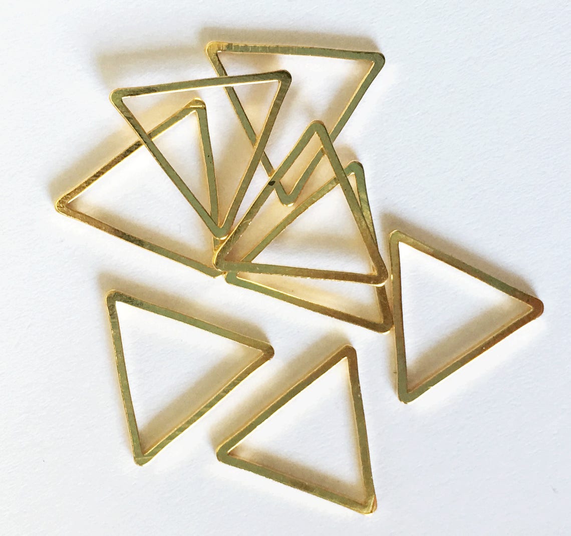 50pcs Gold Color Brass Triangle Links 15x13mm Bulk Triangle - Etsy