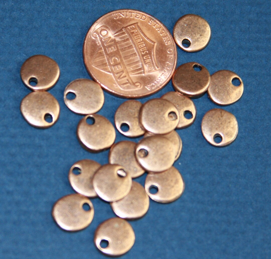 100 Pcs Antiqued Copper Red Bronze Color Coin Disc 8mm - Etsy