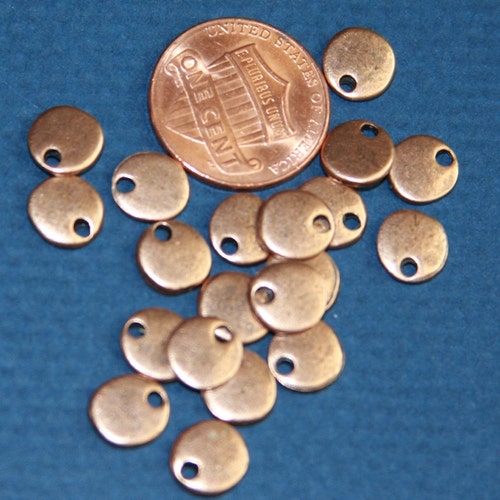 100 Pcs Antiqued Copper Red Bronze Color Coin Disc 8mm - Etsy
