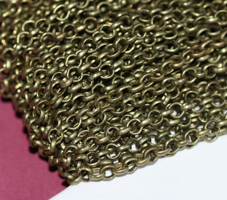32ft Antique Brass Rollo Chain 3.1 Mm Solder Links Brass | Etsy