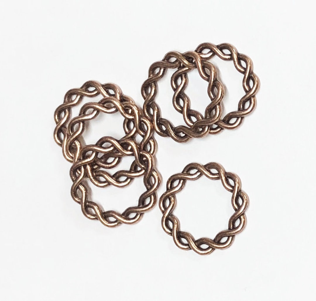 10 Pcs Antiqued Copper Twisted Rings 20 Mm - Etsy
