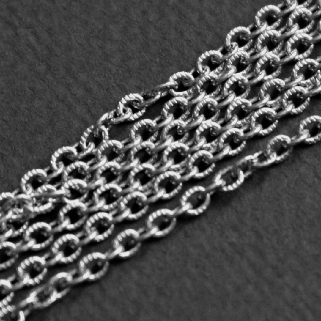 Stainless Steel Texture Cable Chain 4x3mm -unsolder Links 10ft - Etsy