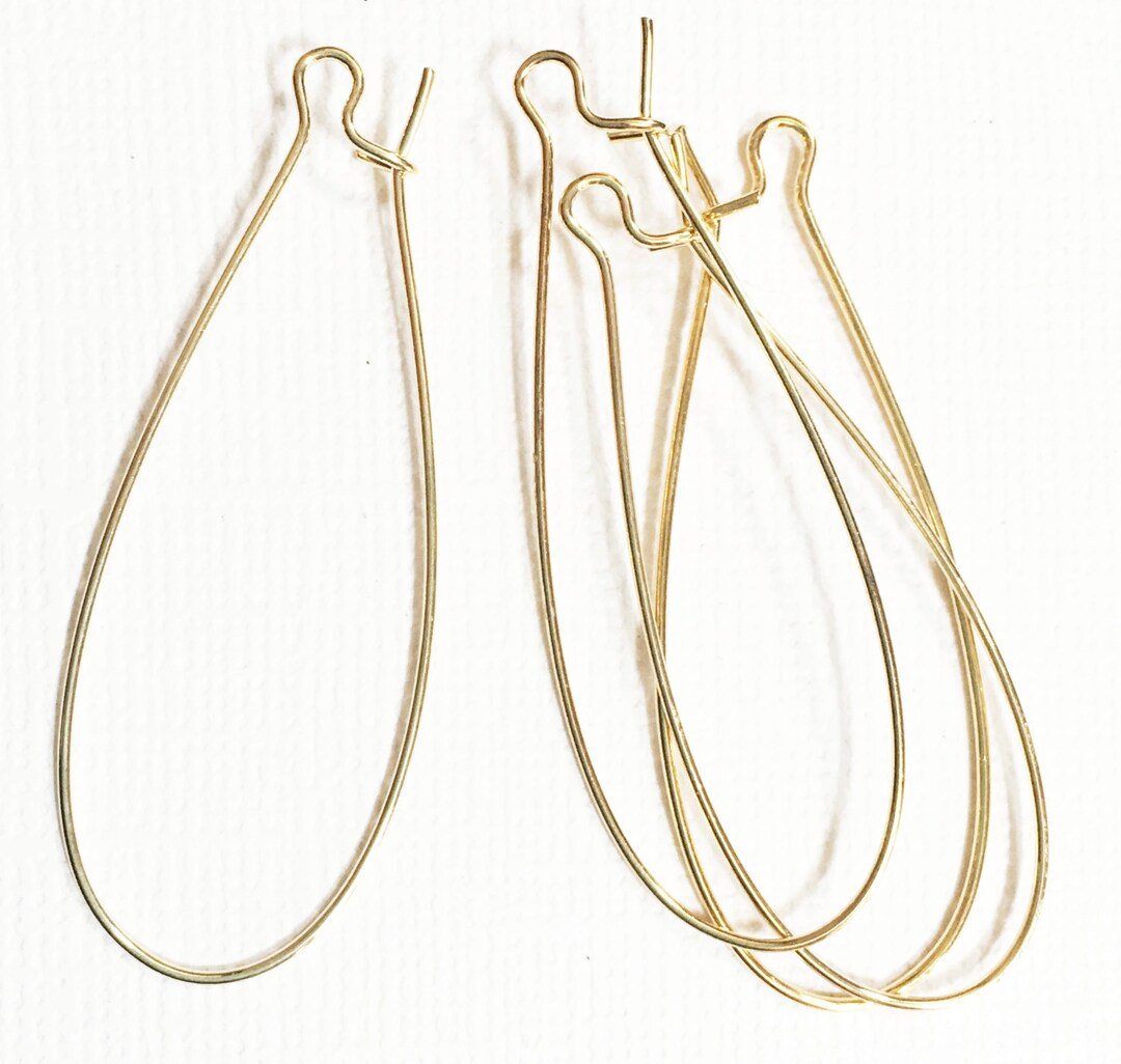 20 Gold Color Kidney Ear Wire, Stainless Steel Kidney Ear Wire 22 Gauge ...