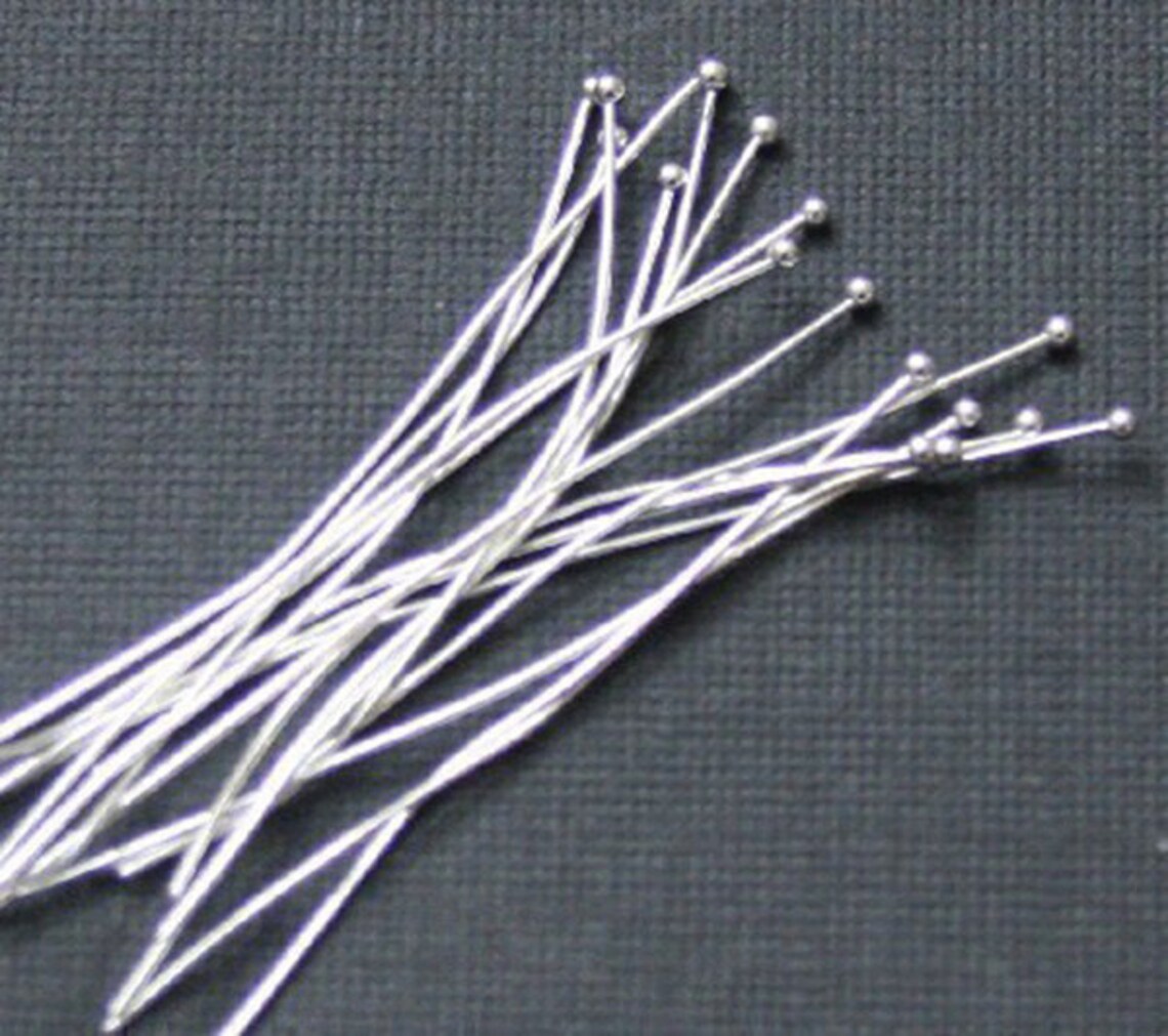 100 Pcs of Silver Plated Brass Ball End Head Pin 22 Gauge - Etsy