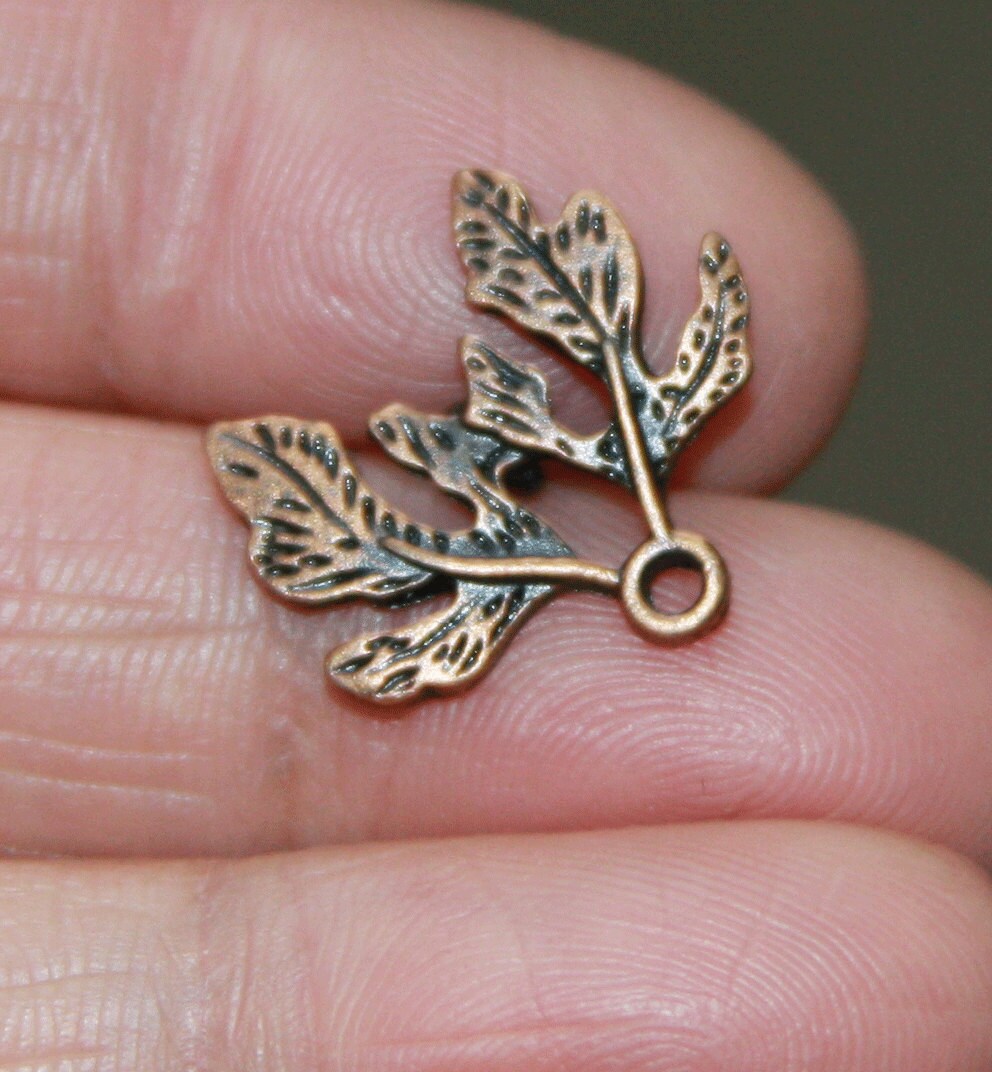 12 Pcs Antique Copper Leaf Branch Connector 17x19mm Red | Etsy