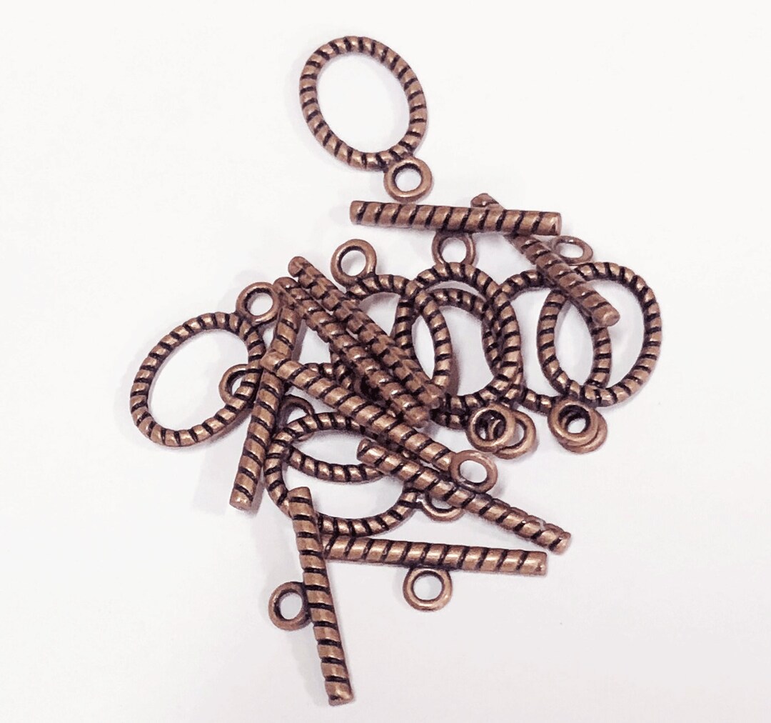 Bulk 50sets of Antique Copper Twisted Toggle Clasps 21x13mm, Antique ...