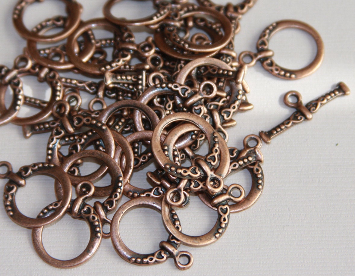 10 Sets of Antiqued Copper Fancy Toggle Clasps 18x15mm - Etsy