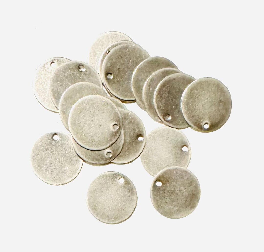 50 Antiqued Silver Coin Discs - 15mm Brass Charms - Etsy