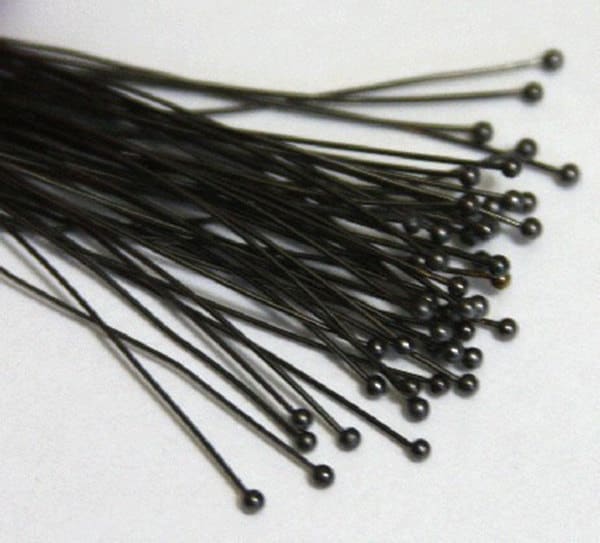 500 Gunmetal Ball End Head Pins - 24 Gauge - 2 Inch - Etsy
