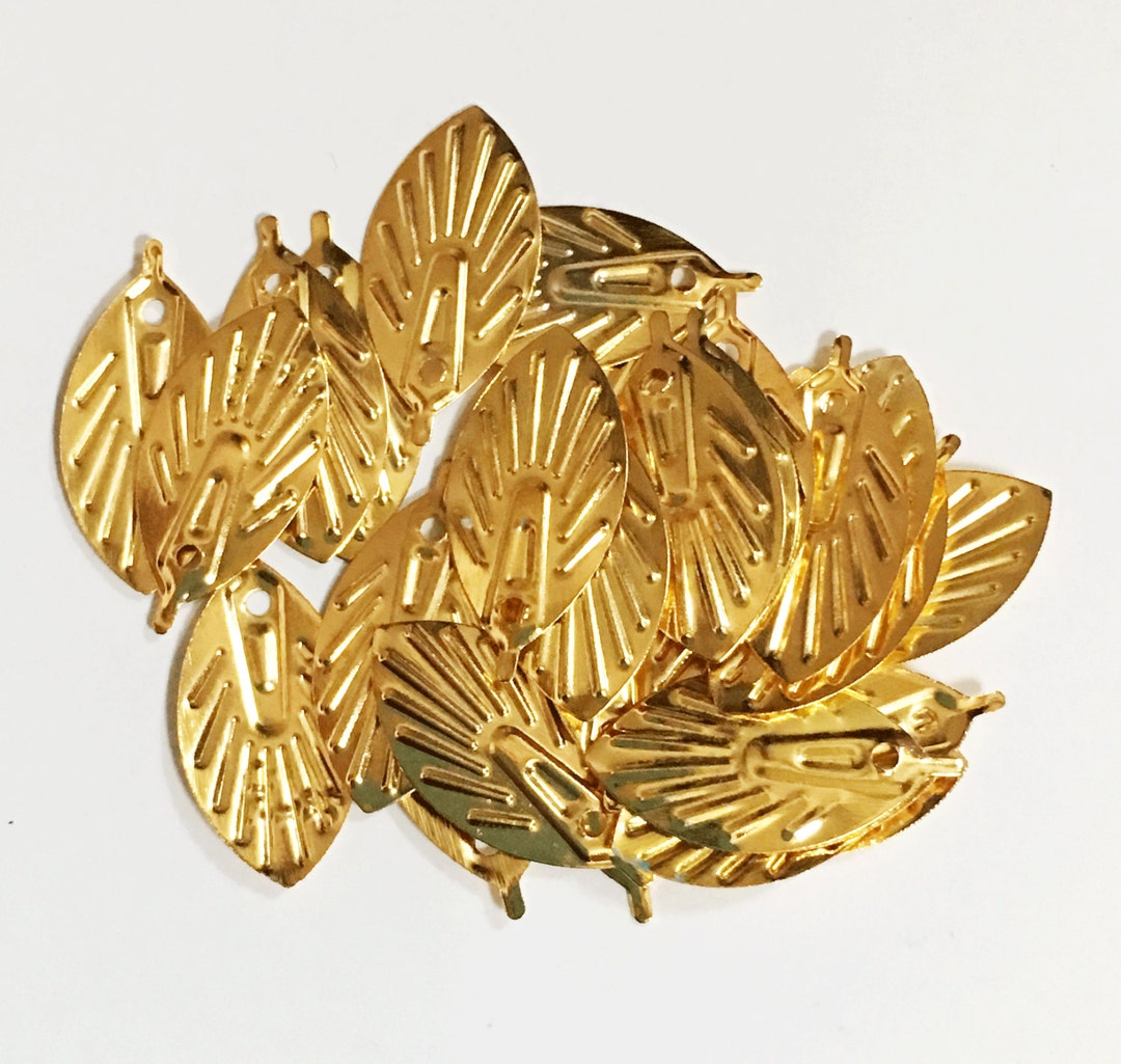 50 Pcs Gold Plated Leaf Drops 19x9mm, Bulk Leaves Charm - Etsy