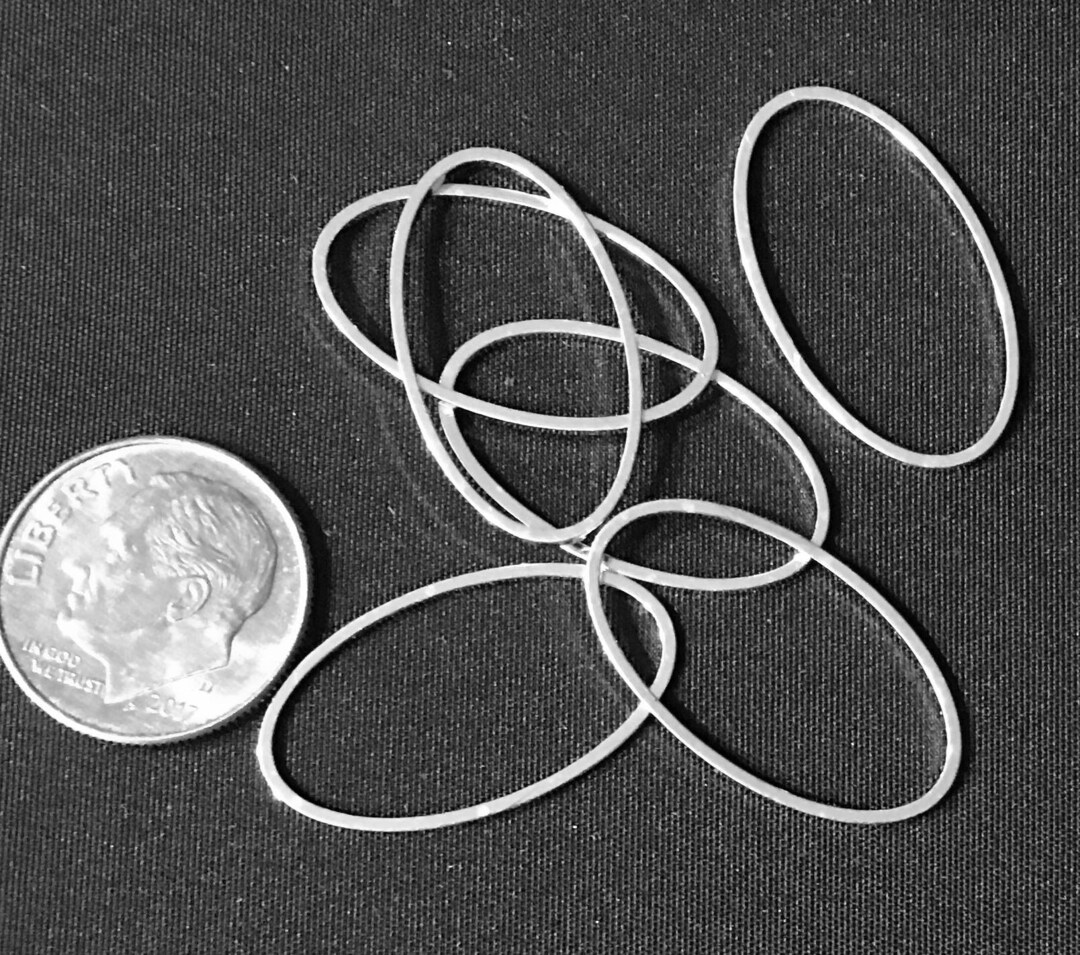 20 Silver Plated Brass Oval Links 24x14mm Solder Links , Bulk Silver ...