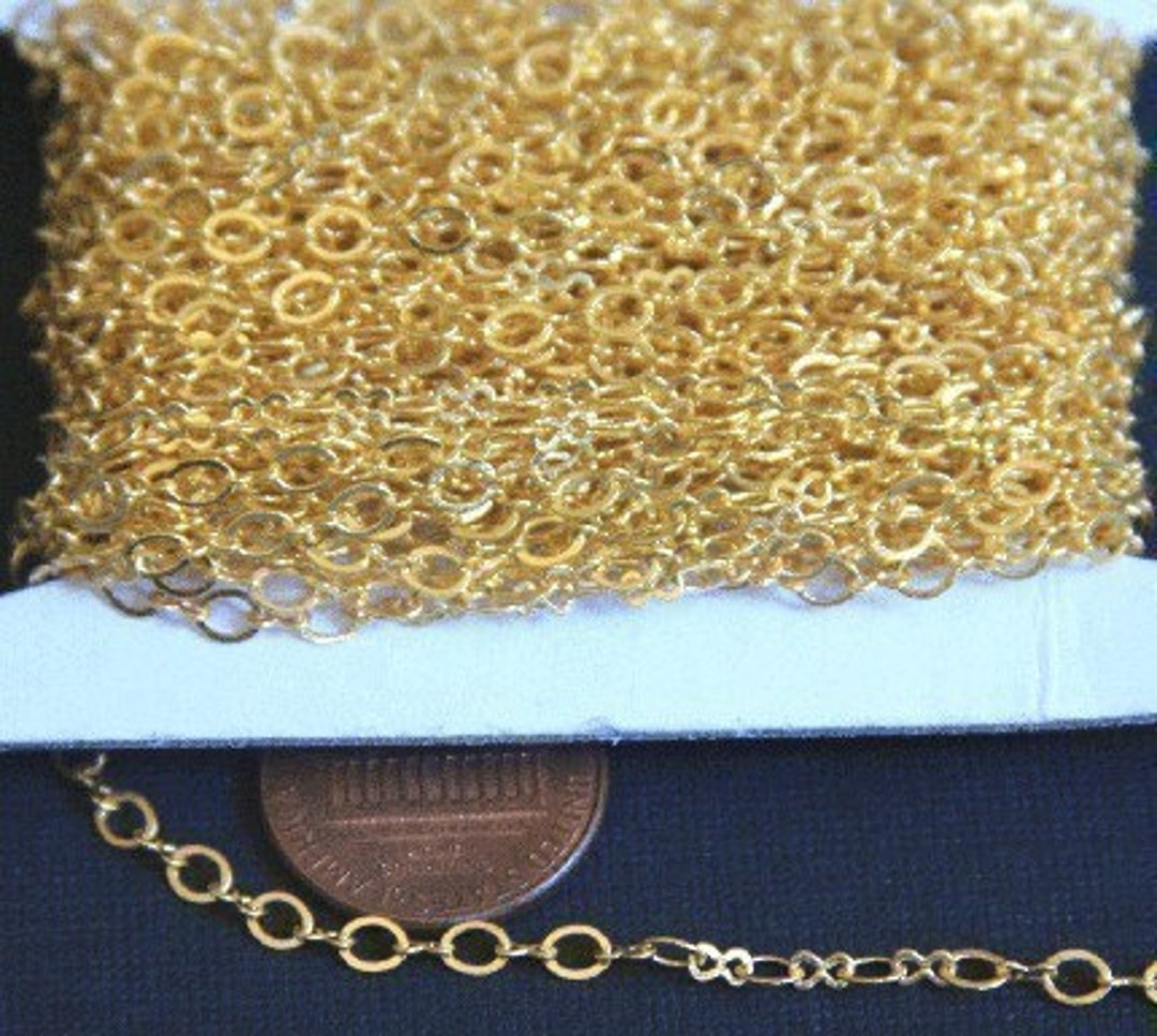 100 Ft Spool Gold Plated Chain Figure 8 Connector Chain 2.9X 3.3mm ...