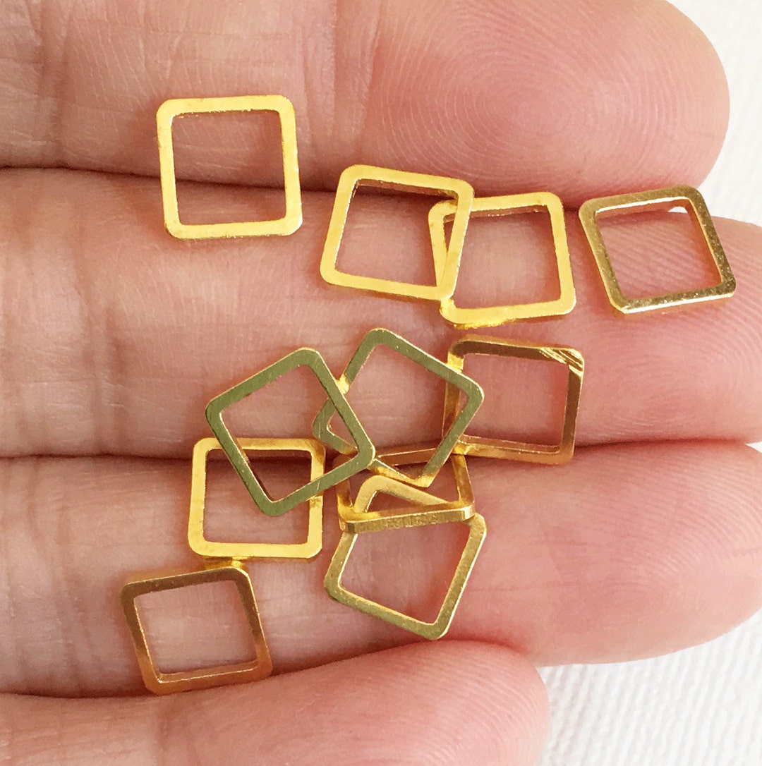 100pcs Gold Plated Brass Square Links 8mm, Gold Connector - Etsy